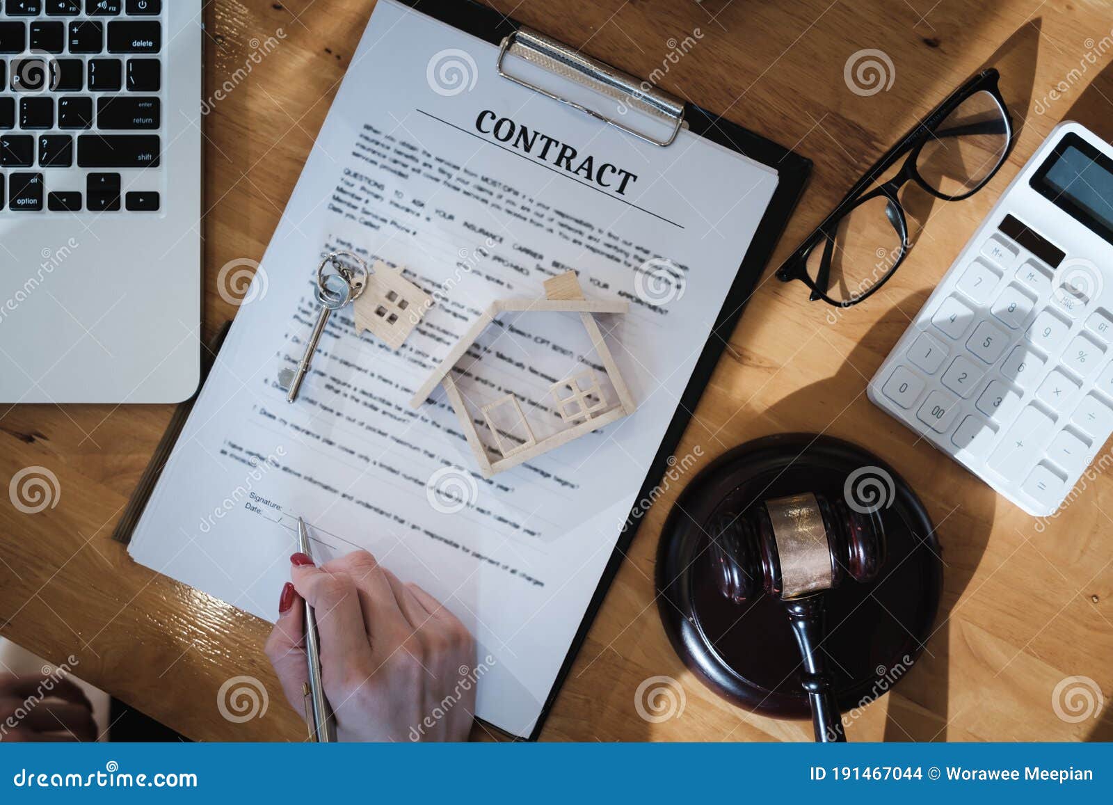 Lawyer Checking Agreement Document before Sending To Client Stock Photo ...