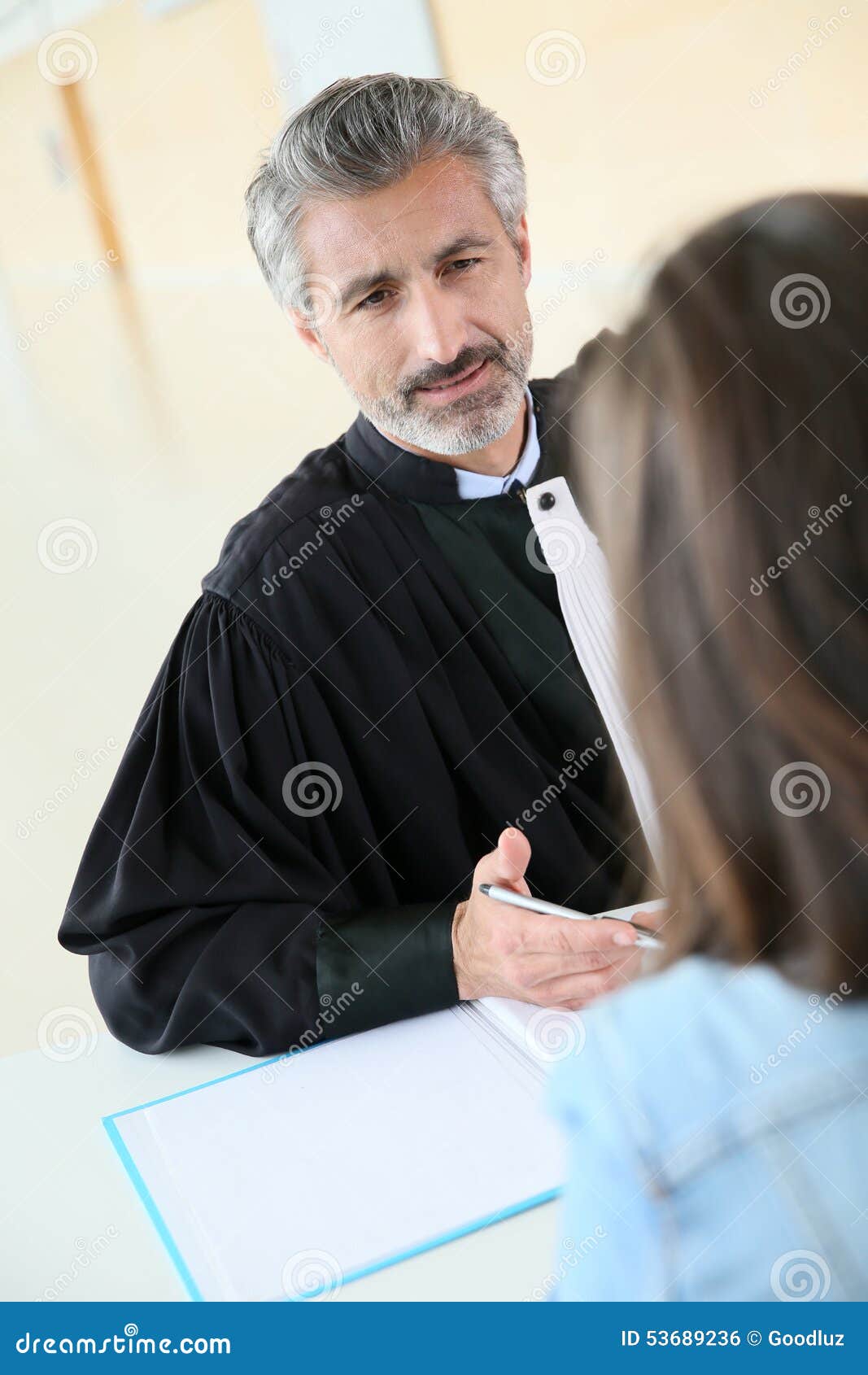 Lawyer Discussing with His Client Stock Photo - Image of mature ...