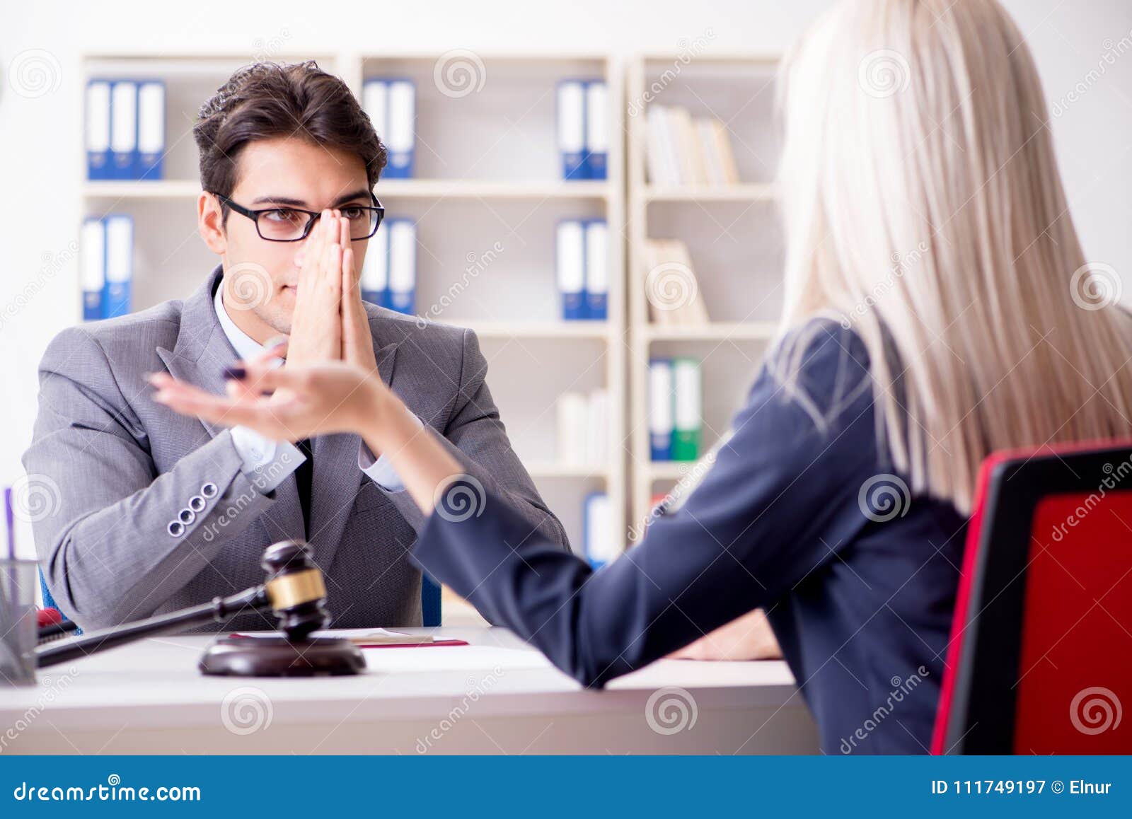 The Lawyer Discussing Legal Case with Client Stock Image - Image of ...