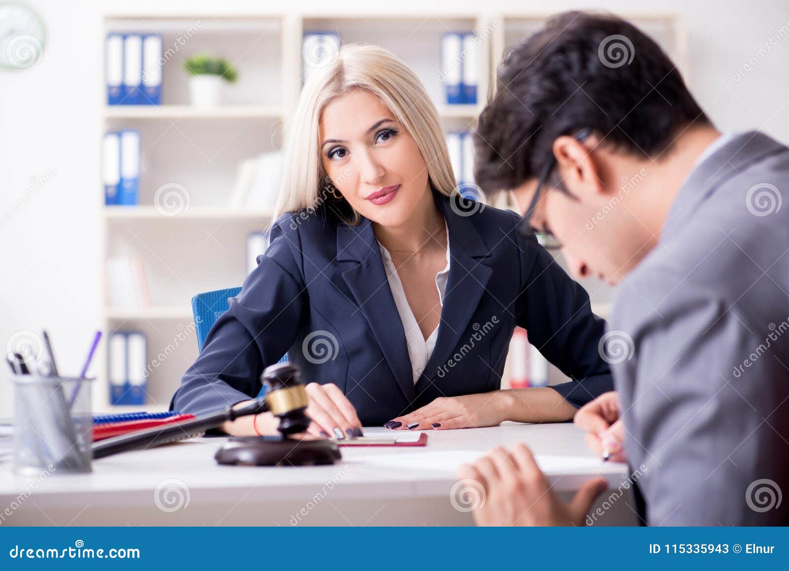 The Lawyer Discussing Legal Case with Client Stock Image - Image of ...