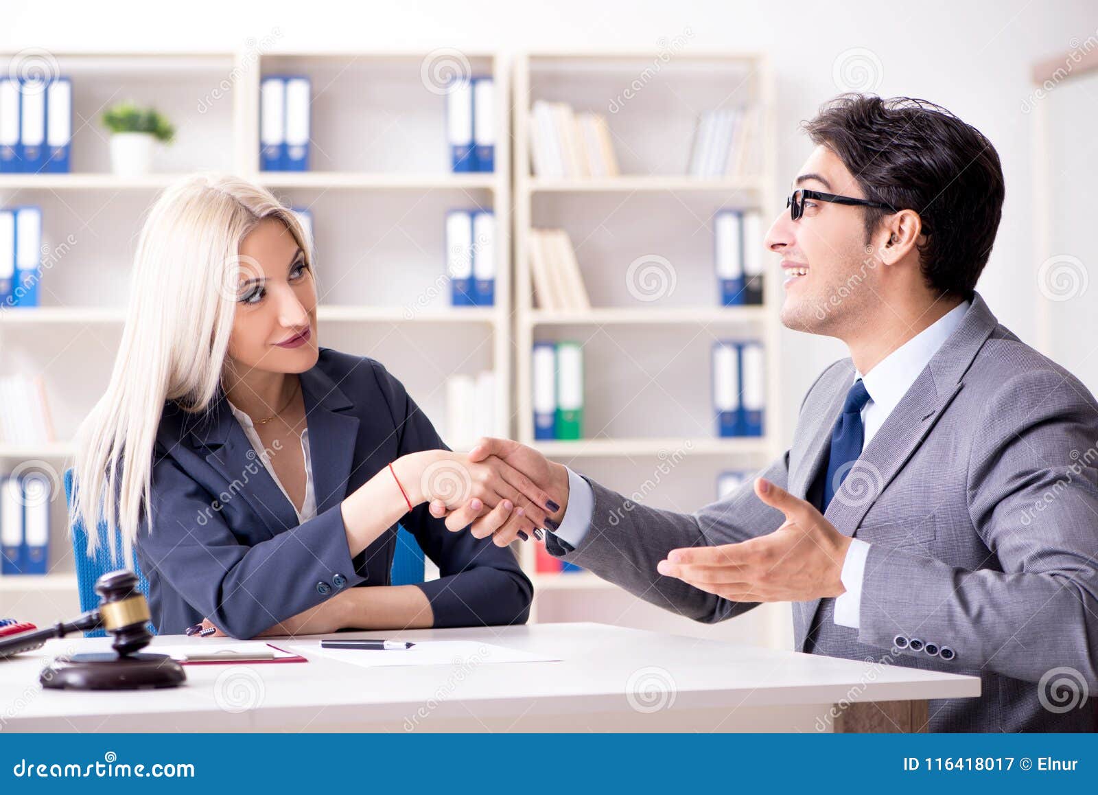 The Lawyer Discussing Legal Case with Client Stock Image - Image of ...