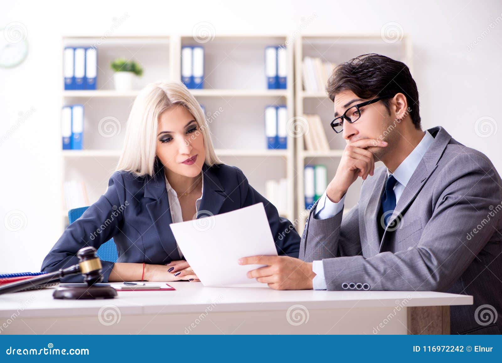 The Lawyer Discussing Legal Case with Client Stock Photo - Image of ...