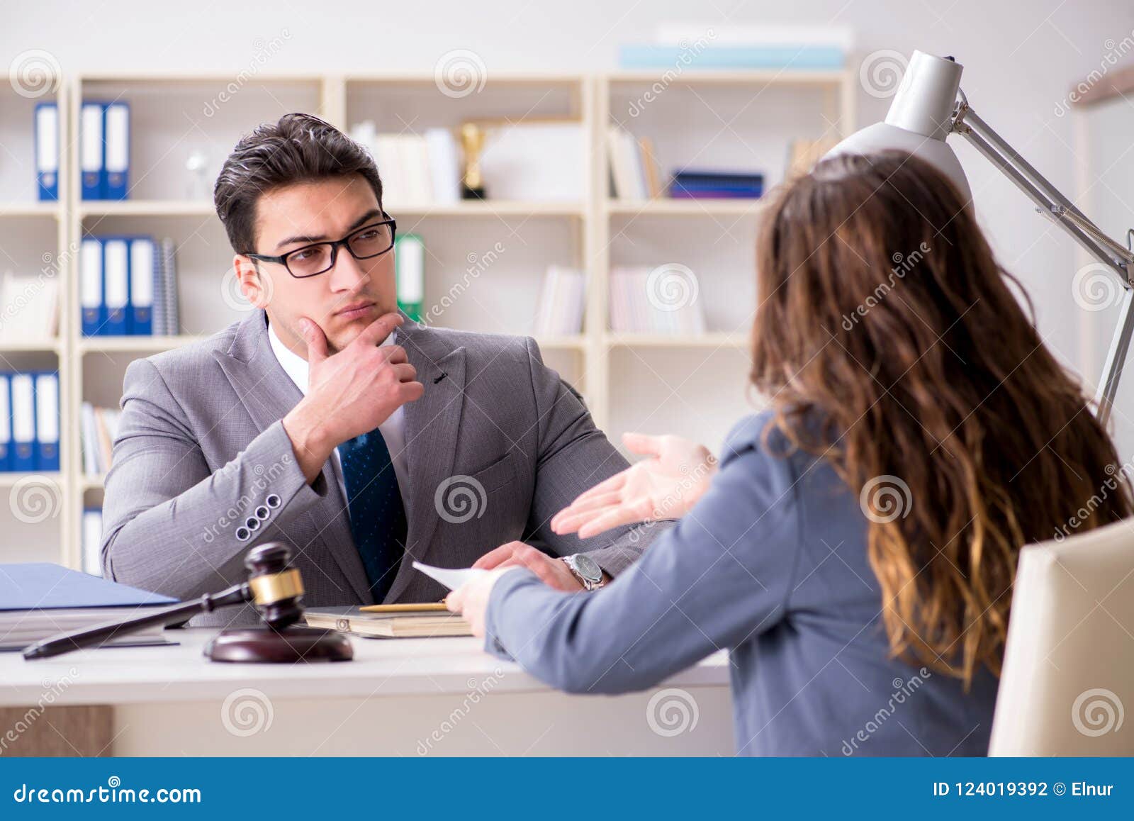 The Lawyer Discussing Legal Case with Client Stock Photo - Image of ...