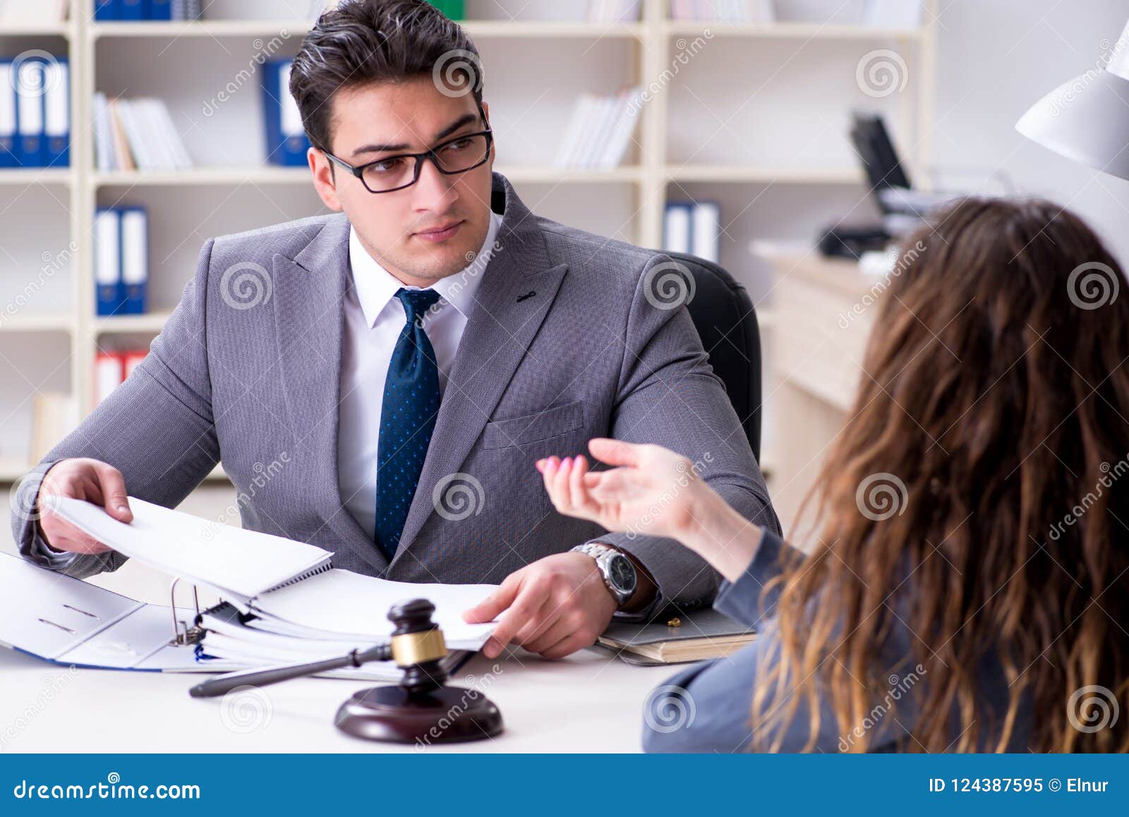 The Lawyer Discussing Legal Case with Client Stock Image - Image of ...