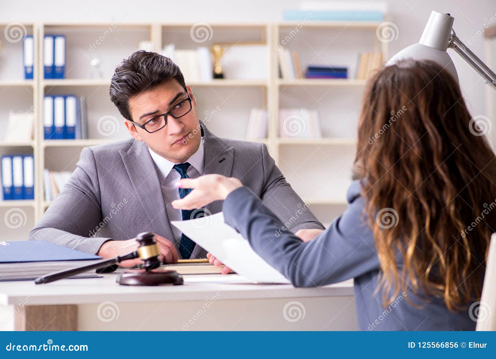 The Lawyer Discussing Legal Case with Client Stock Photo - Image of ...
