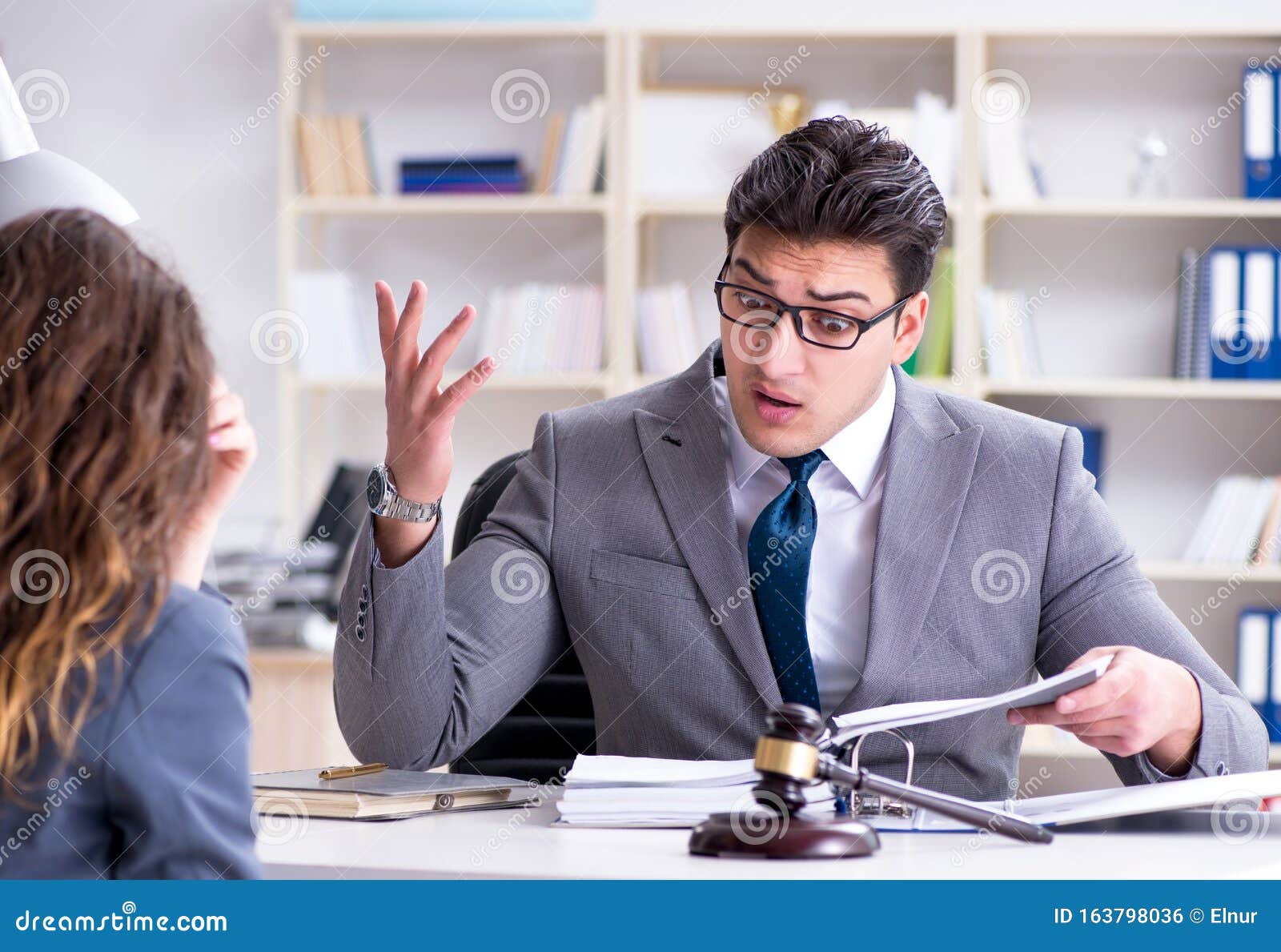 Lawyer Discussing Legal Case with Client Stock Photo - Image of client ...