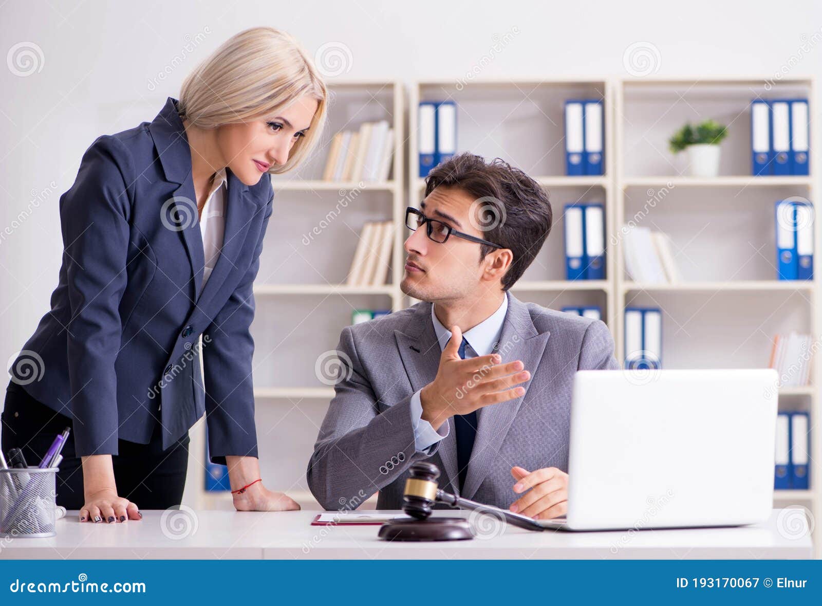Lawyer Discussing Legal Case with Client Stock Image - Image of ...