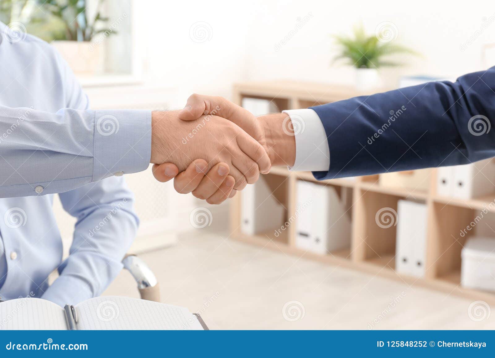 Lawyer Handshaking with Client in Office Stock Photo - Image of judge ...
