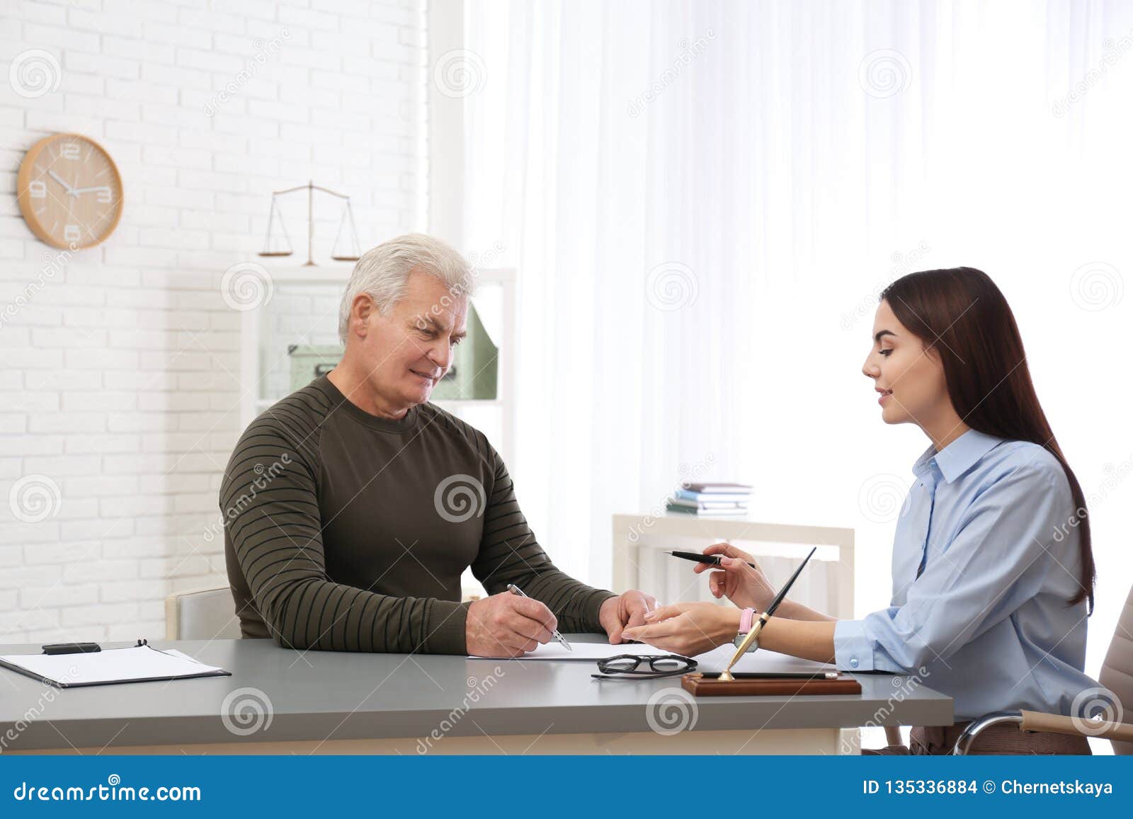 Lawyer Having Meeting with Client Stock Photo - Image of lawyer ...