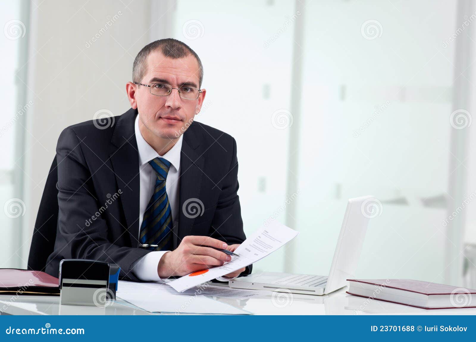 Lawyer on his workplace stock photo. Image of notarize - 23701688