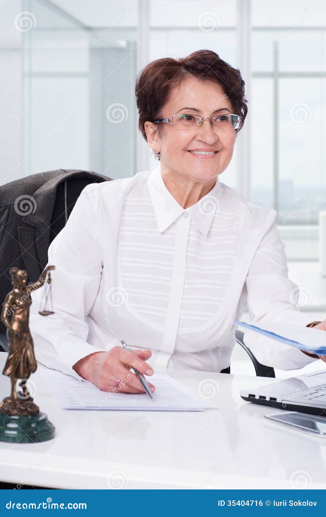 Lawyer on his workplace stock photo. Image of notary - 35404716