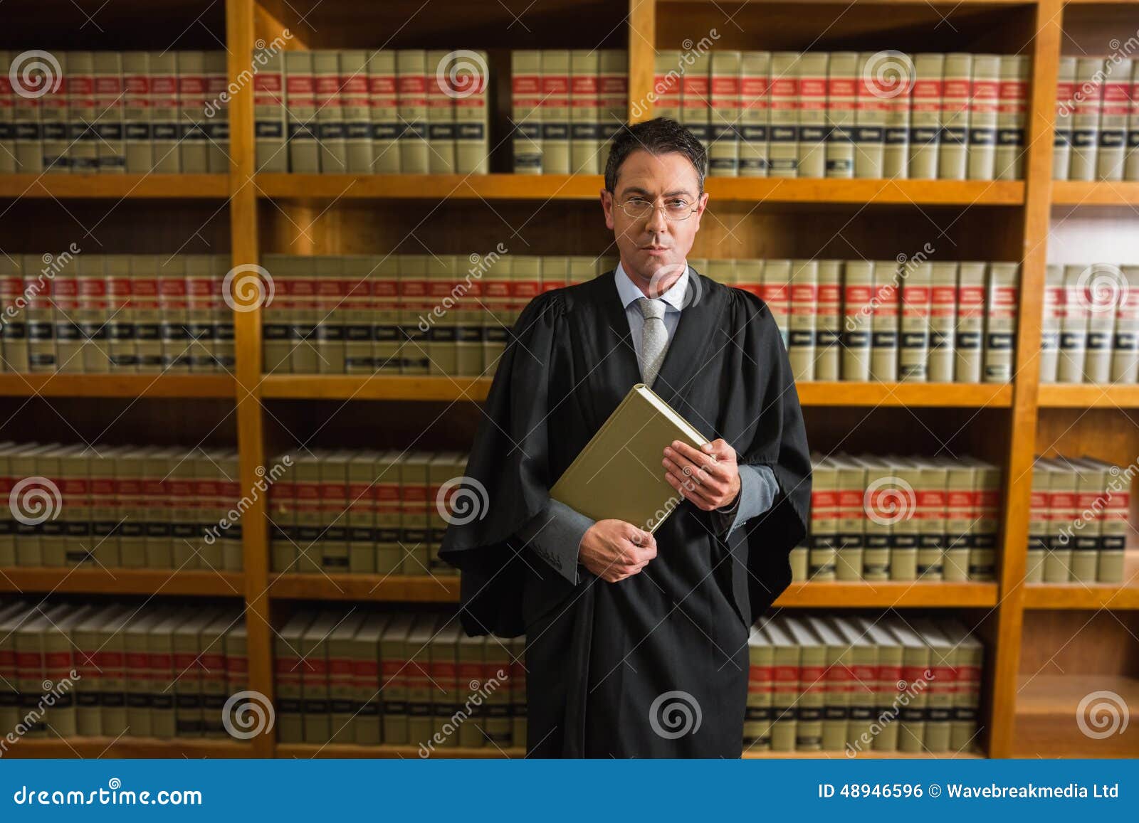 Lawyer Holding Book in the Law Library Stock Photo - Image of ...