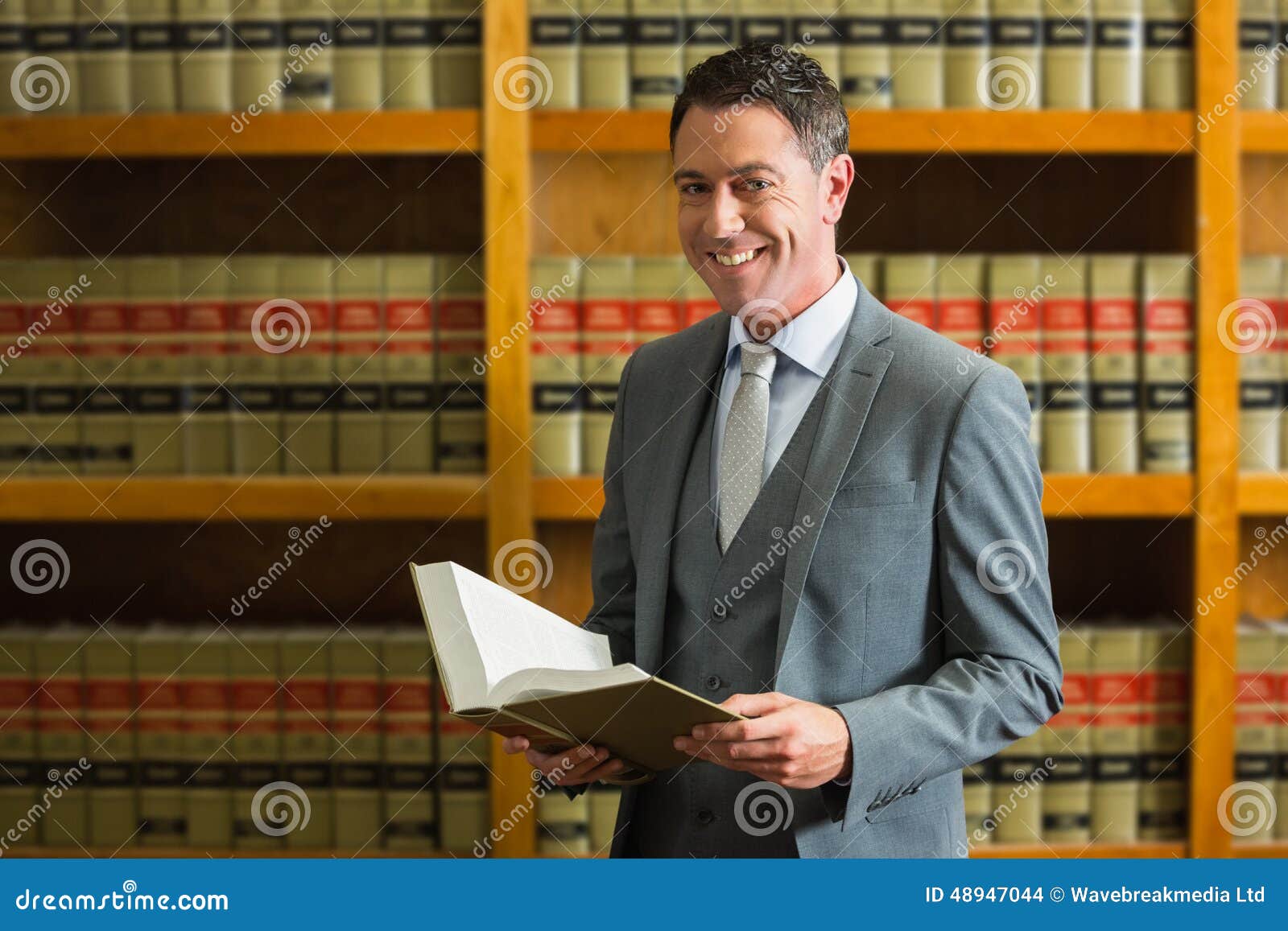 Lawyer Holding Book in the Law Library Stock Photo - Image of holding ...