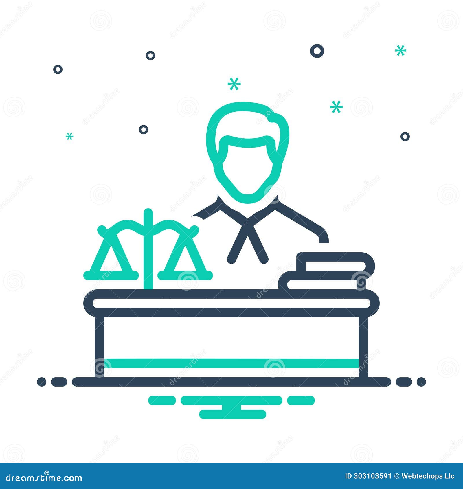 Barrister Icon, Black Vector Sign With Editable Strokes, Concept ...