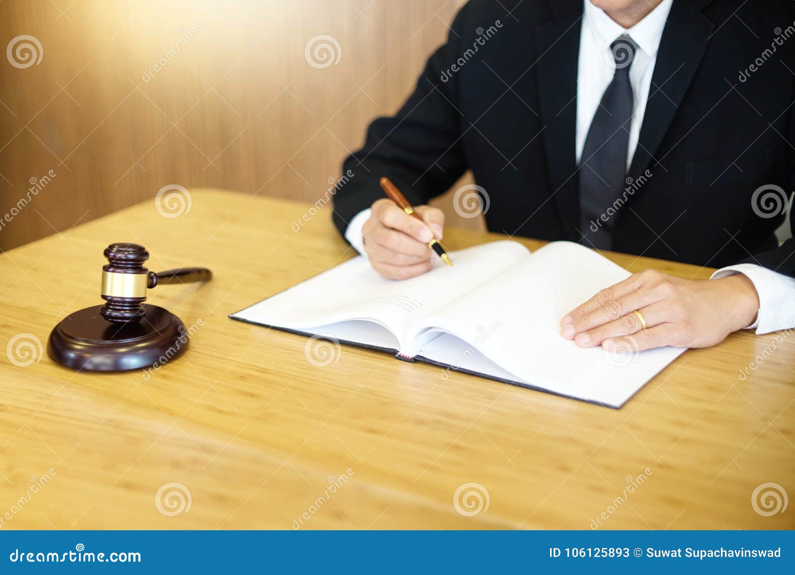 Lawyer or Judge Work in the Office with Gavel Stock Image - Image of ...