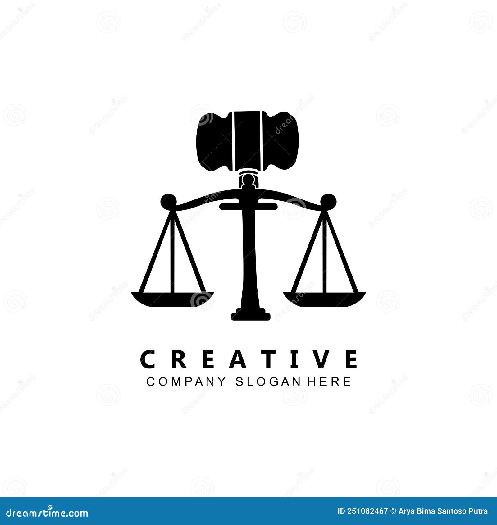 Lawyer or Justice Law Logo Vector Design, Icon Illustration Stock ...