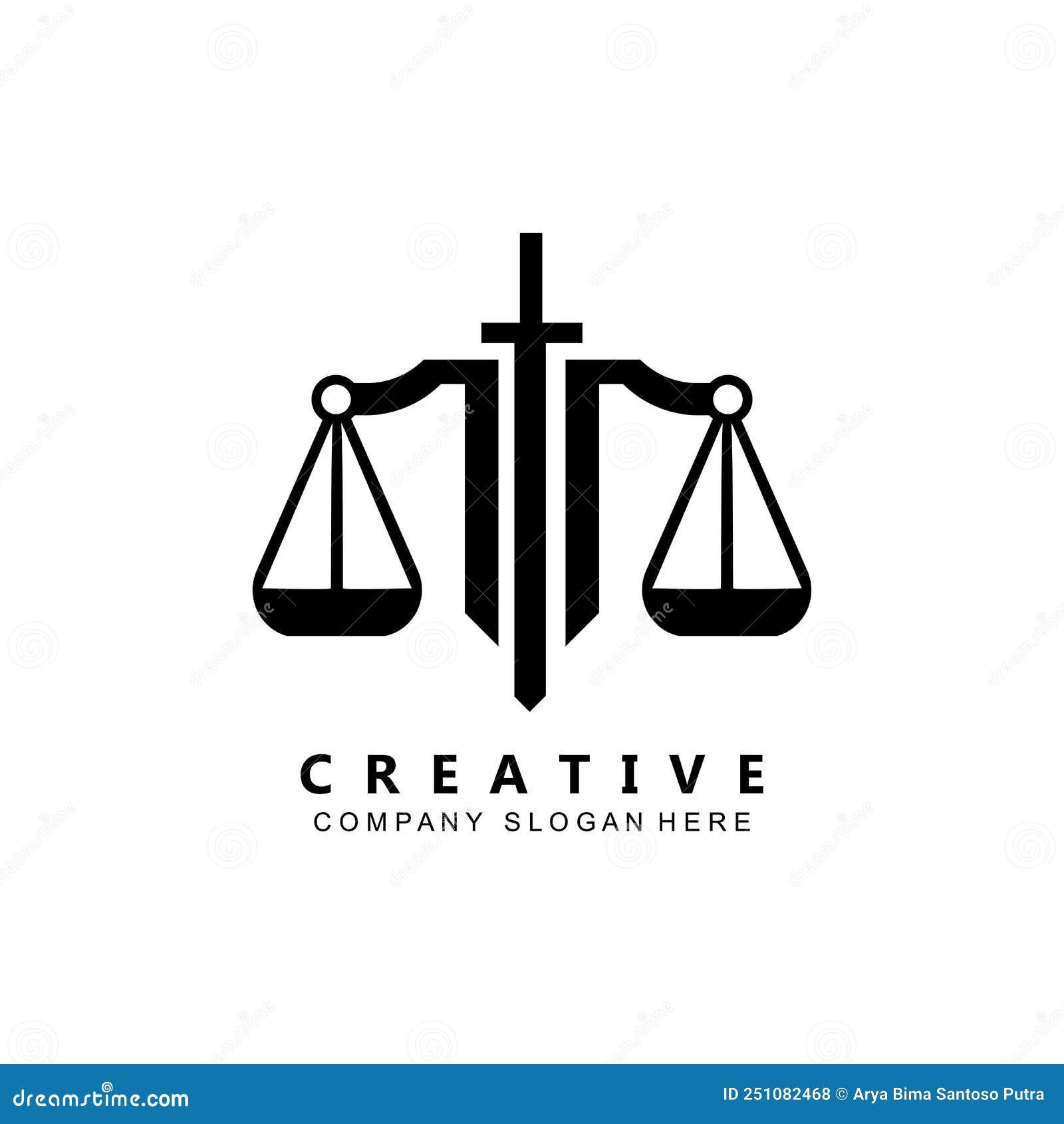 Lawyer or Justice Law Logo Vector Design, Icon Illustration Stock ...