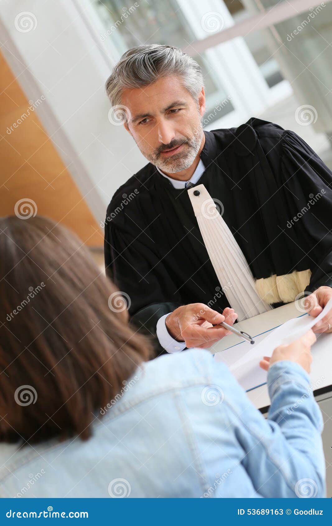 Lawyer Meeting a Client at His Office Stock Image - Image of judge ...