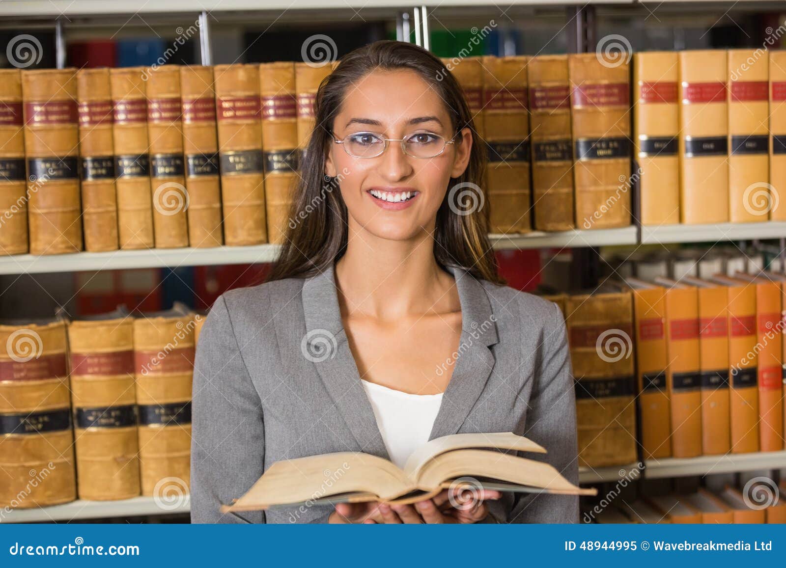 Lawyer Reading Book in the Law Library Stock Image - Image of college ...