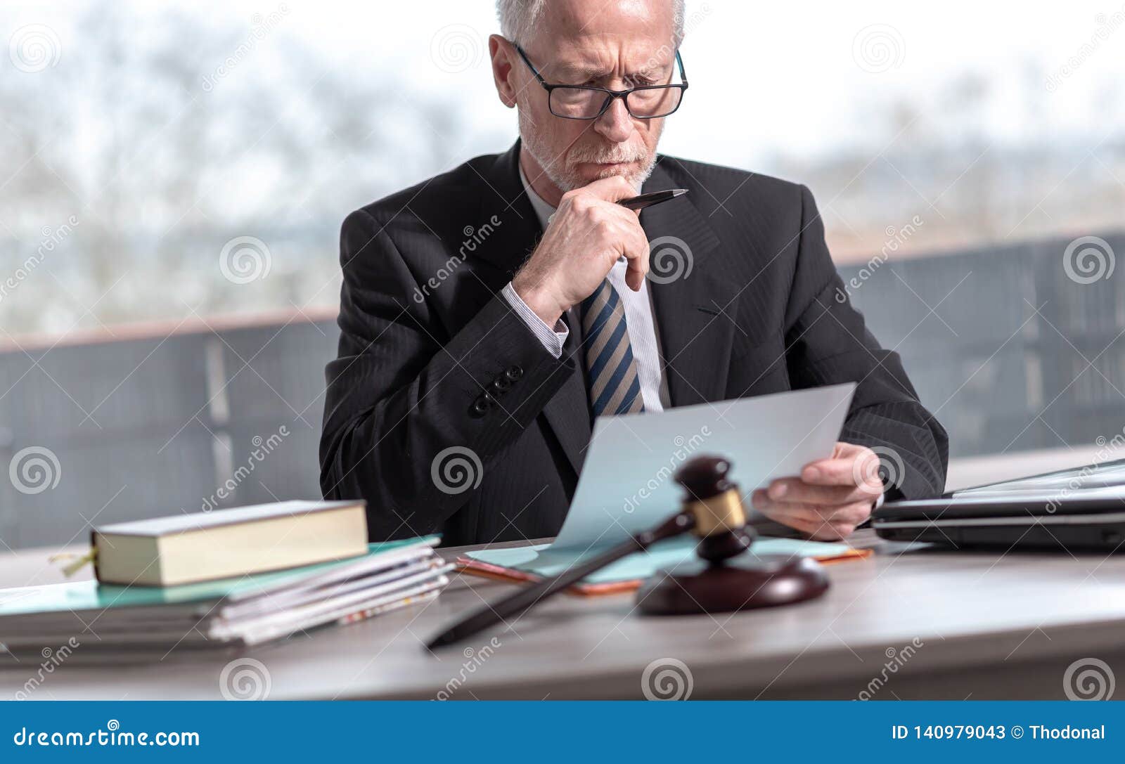 Lawyer Reading Legal Document Stock Image - Image of legal, contract ...
