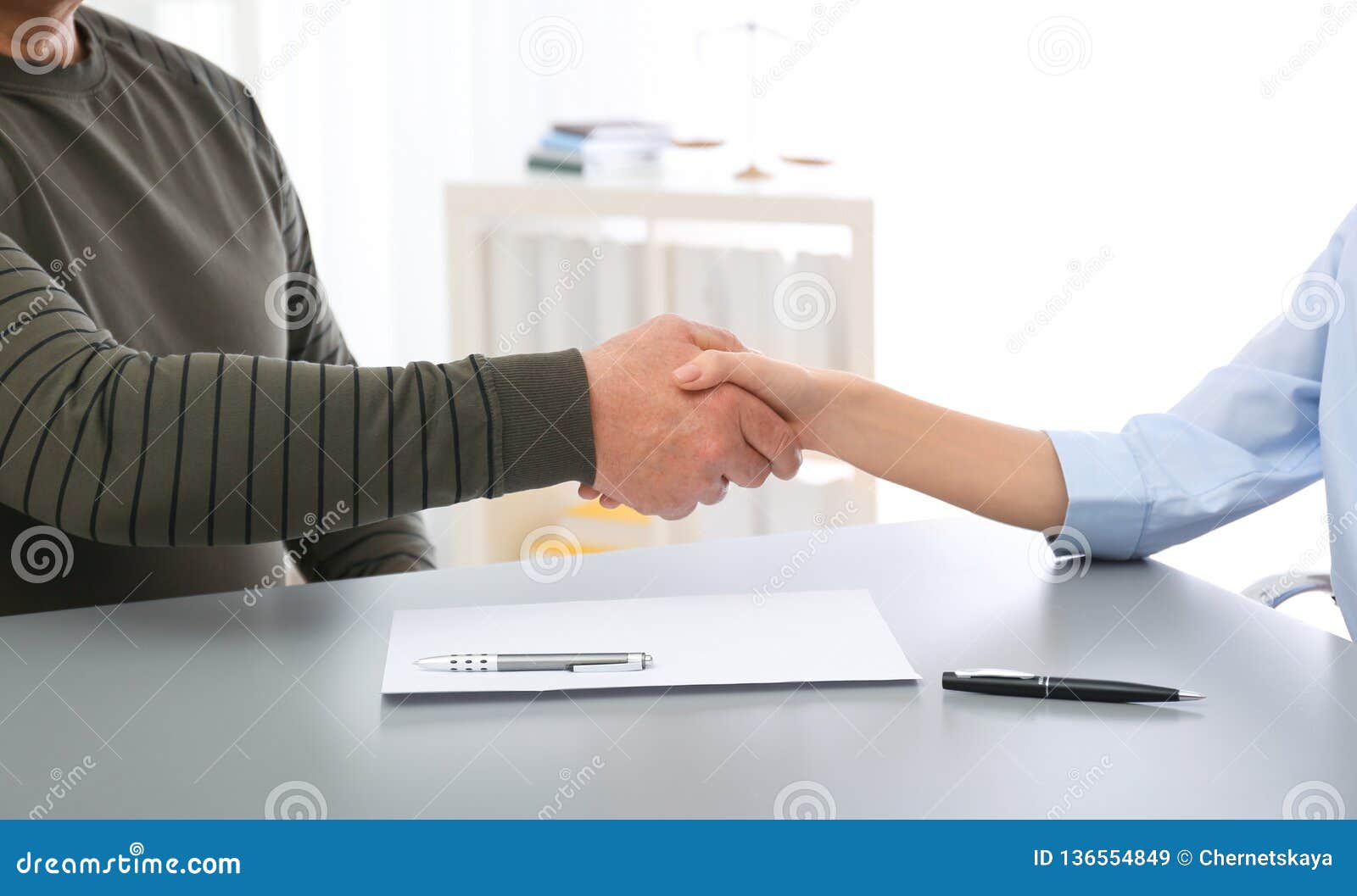 Lawyer Shaking Hands with Client Stock Image - Image of hands ...