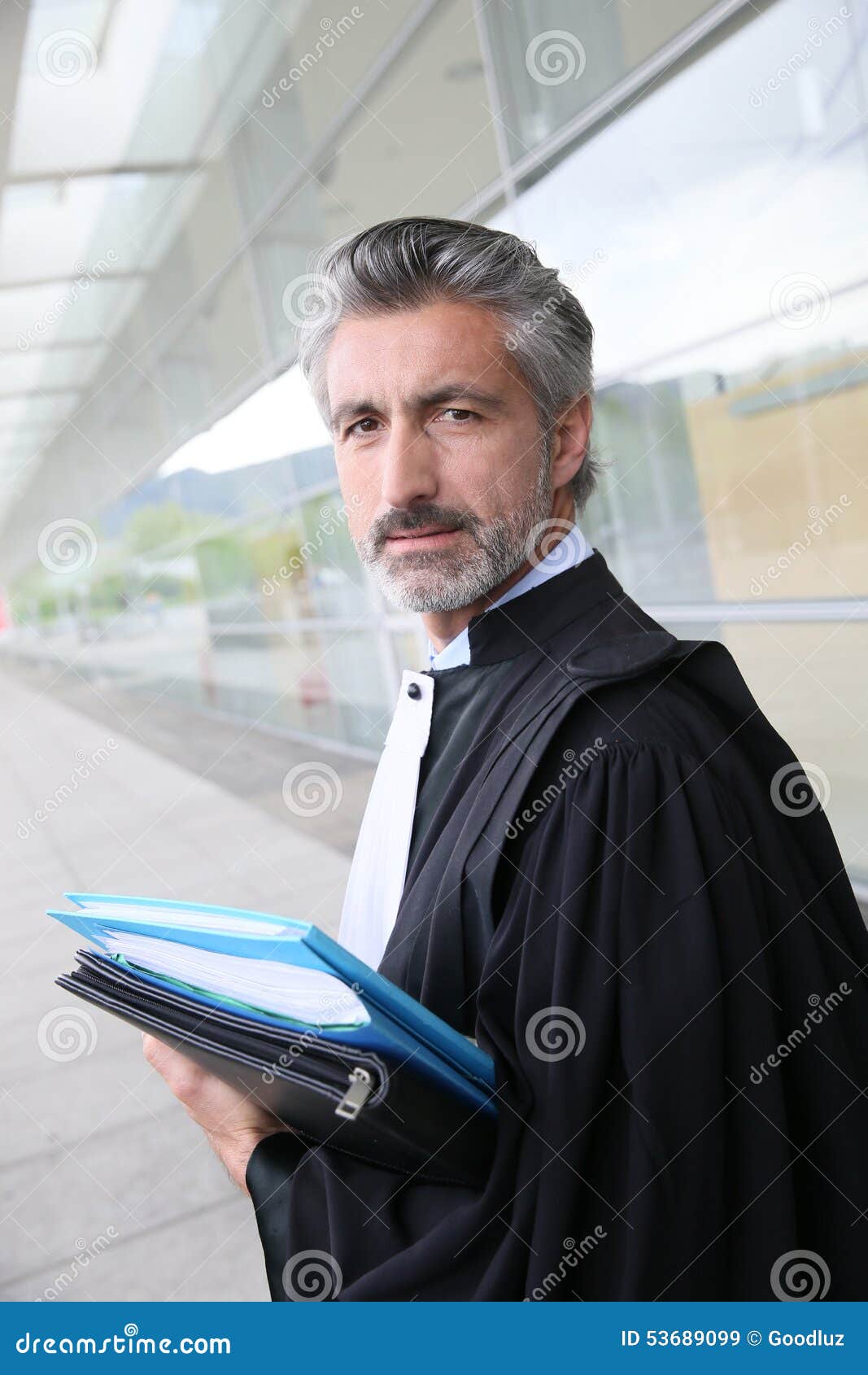 Lawyer Standing on Front of Courthouse Stock Image - Image of grey ...