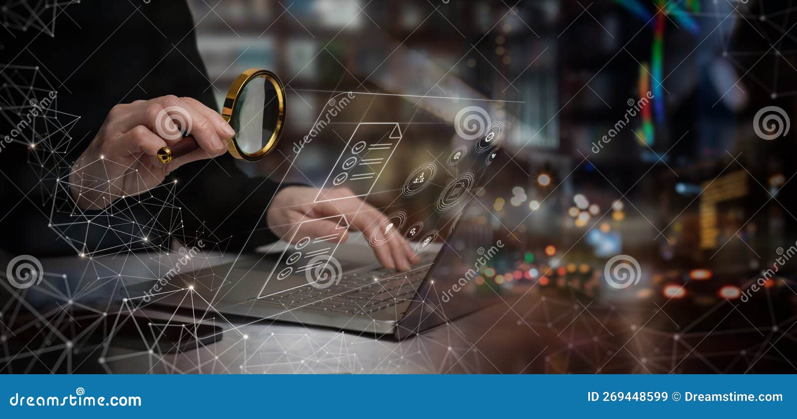 The Lawyer is Studying Electronic Documents Stock Image - Image of ...