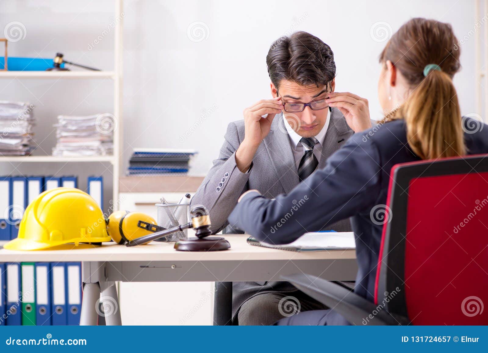 The Lawyer Talking To Client in Office Stock Image - Image of agreement ...