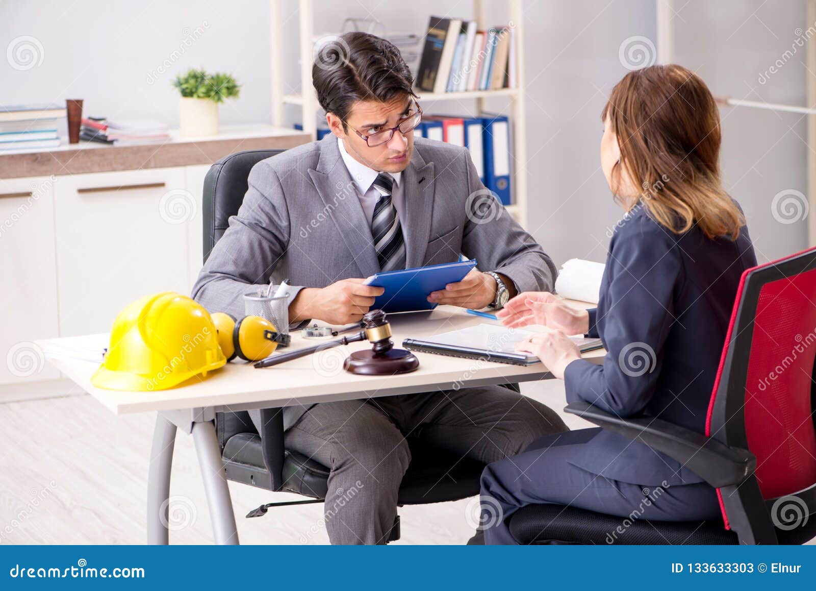 The Lawyer Talking To Client in Office Stock Image - Image of agreement ...