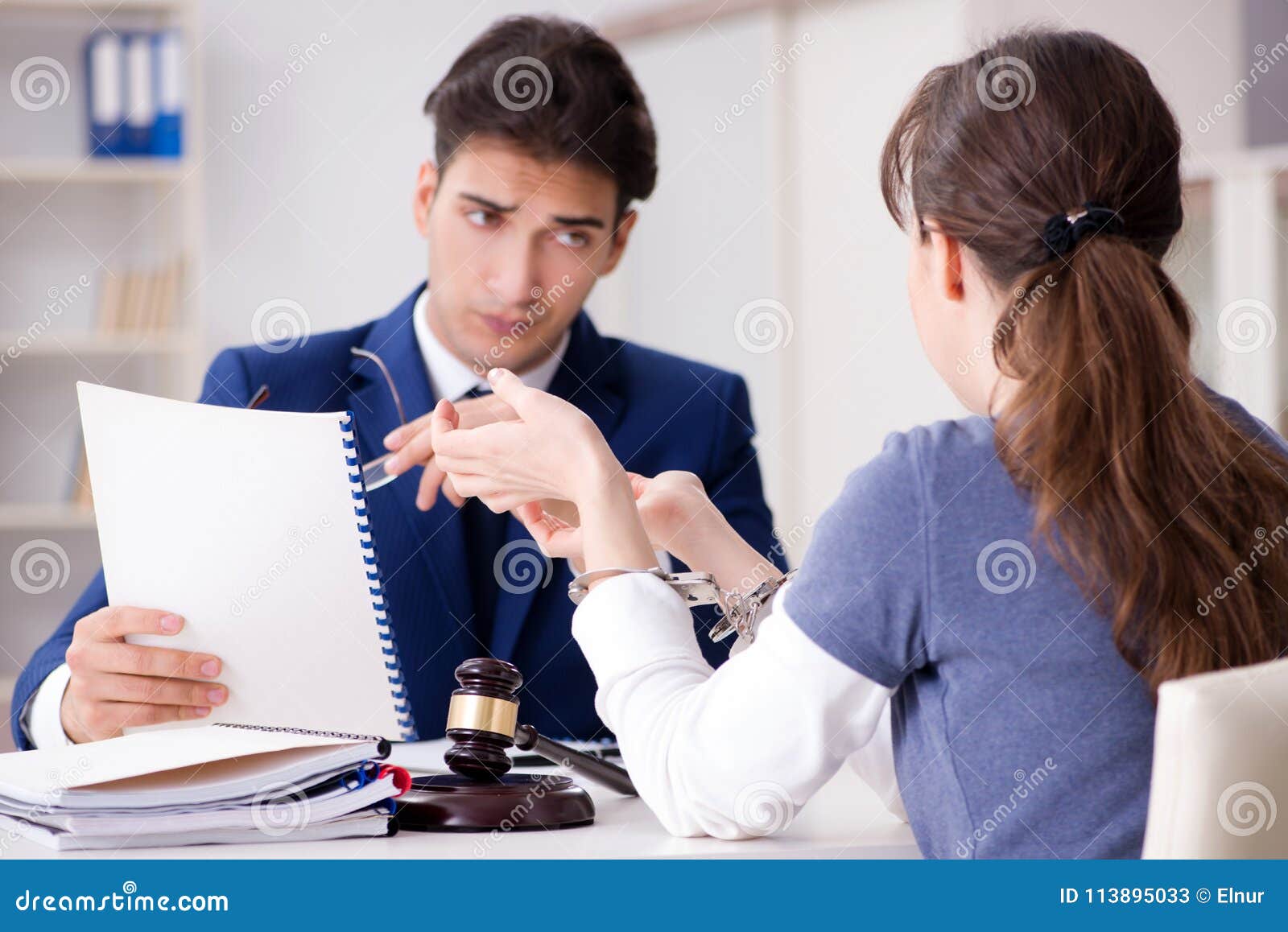 The Lawyer Talking To His Client in Office Stock Image - Image of ...