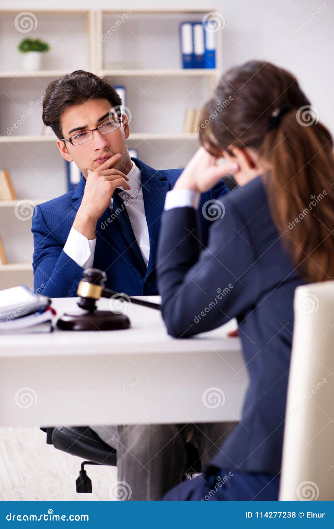 The Lawyer Talking To His Client in Office Stock Photo - Image of ...