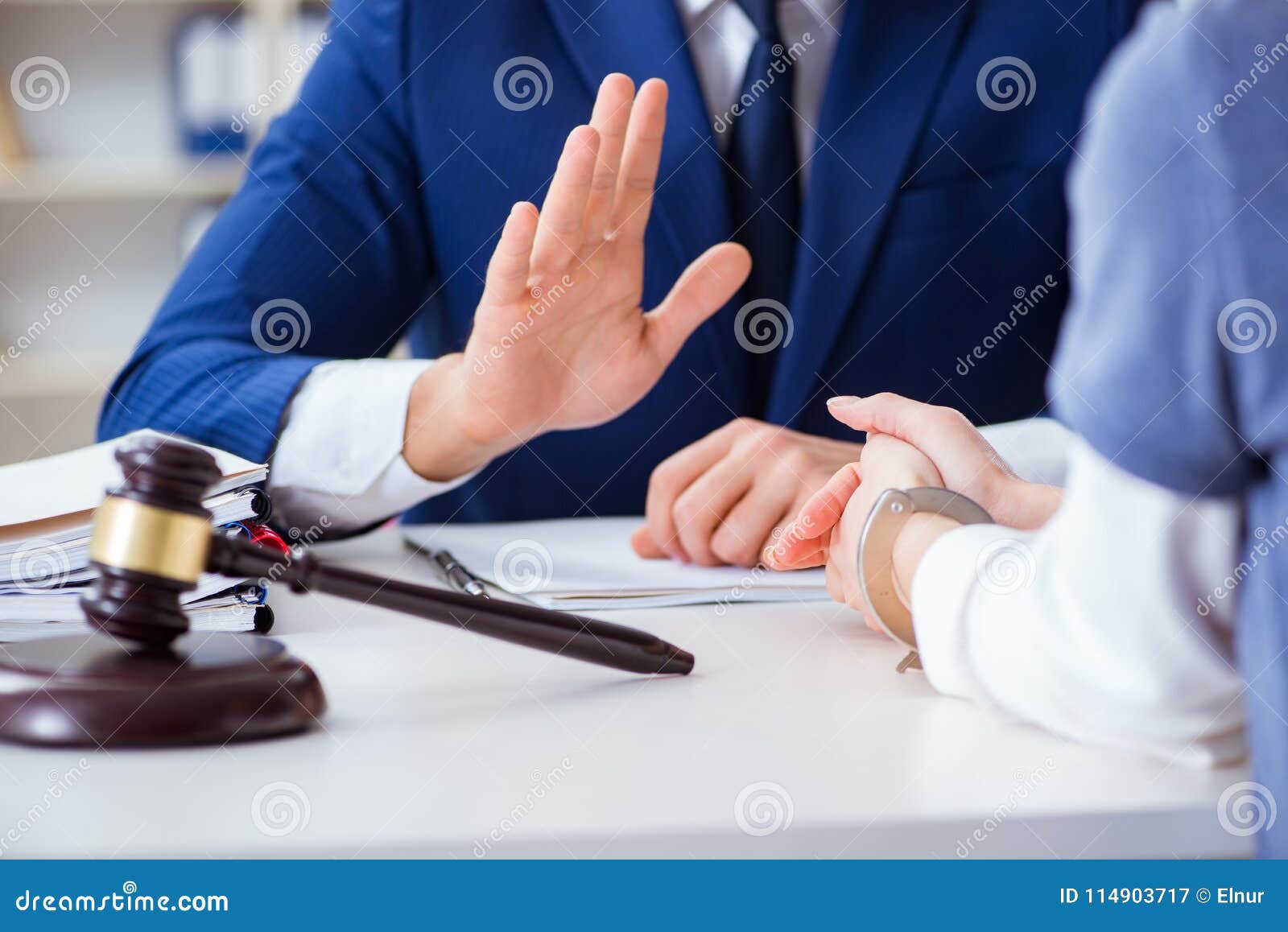 The Lawyer Talking To His Client in Office Stock Image - Image of ...