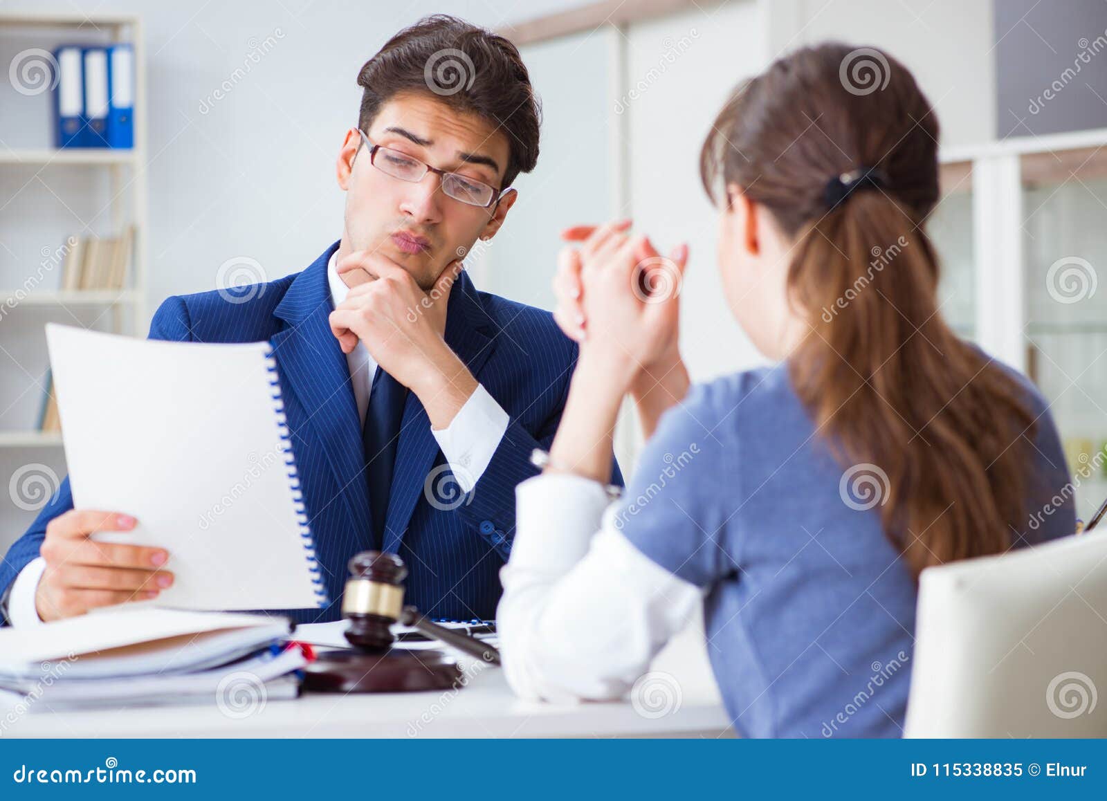 The Lawyer Talking To His Client in Office Stock Image - Image of deal ...