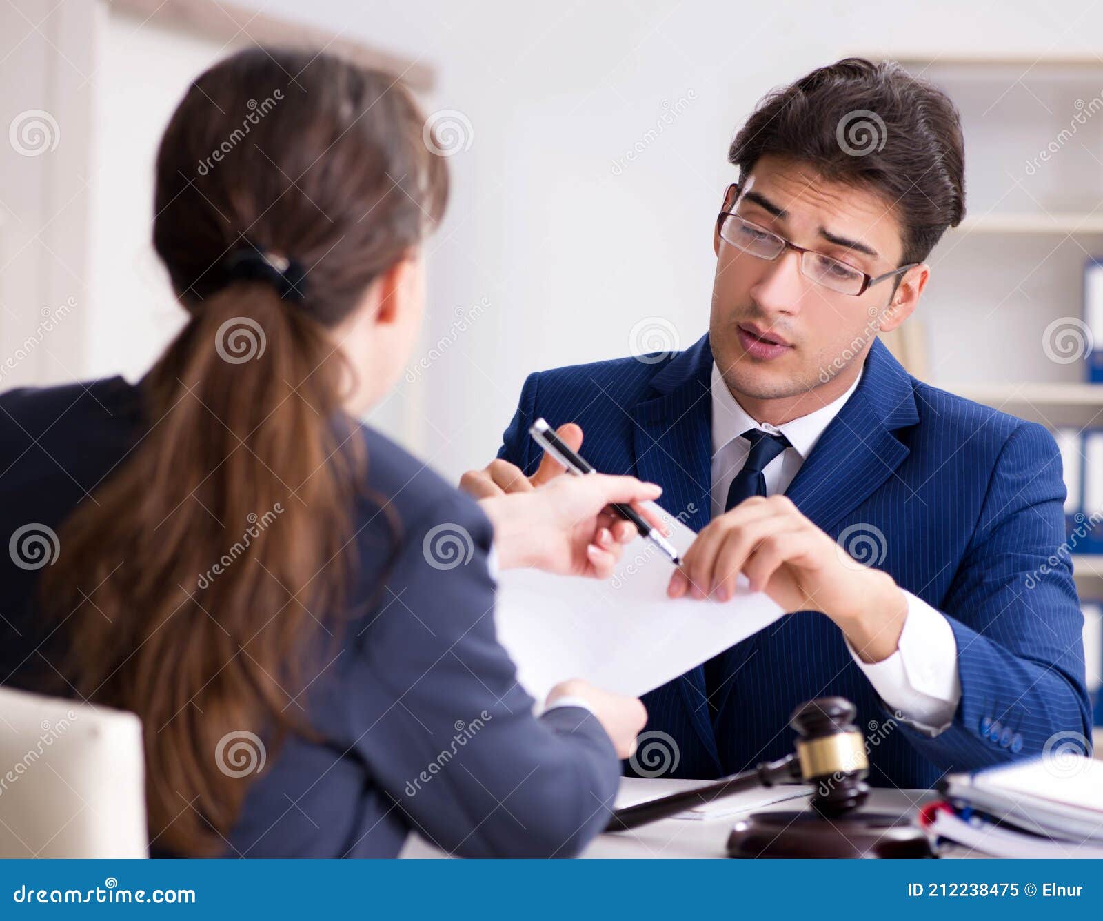 Lawyer Talking To His Client in Office Stock Image - Image of ...