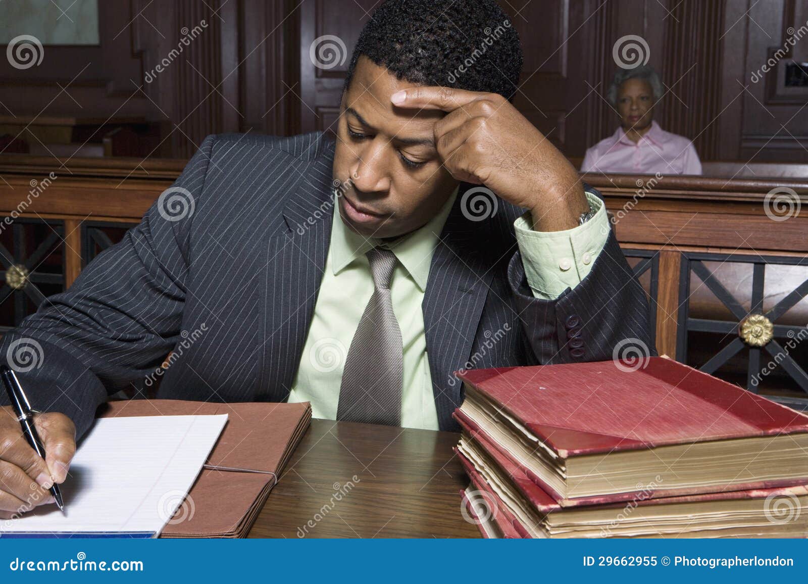 Lawyer Working in Courtroom Stock Image - Image of judicial, adult ...