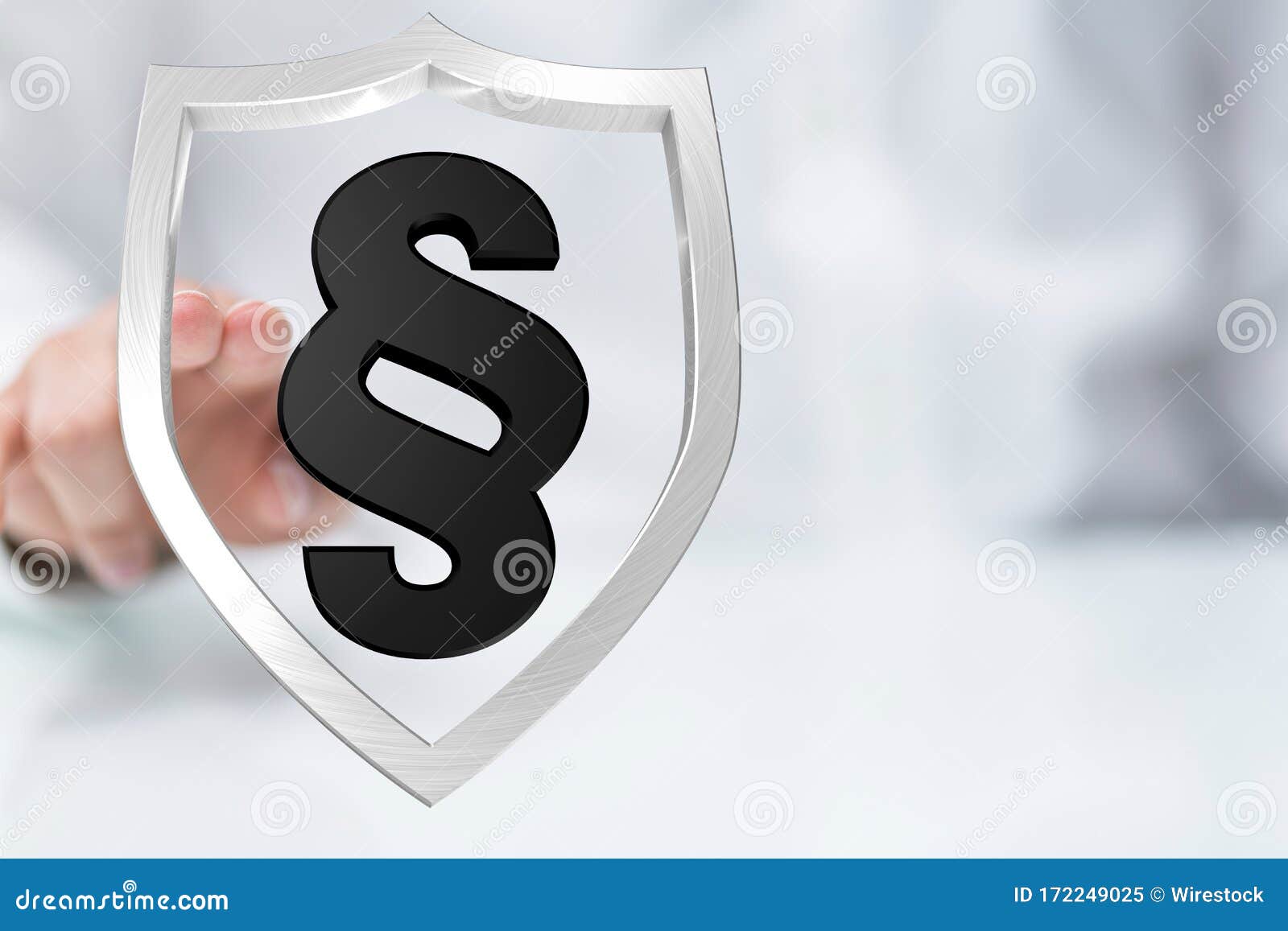 Lawyer Working with a Virtual Projection of a Digital Paragraph Law ...