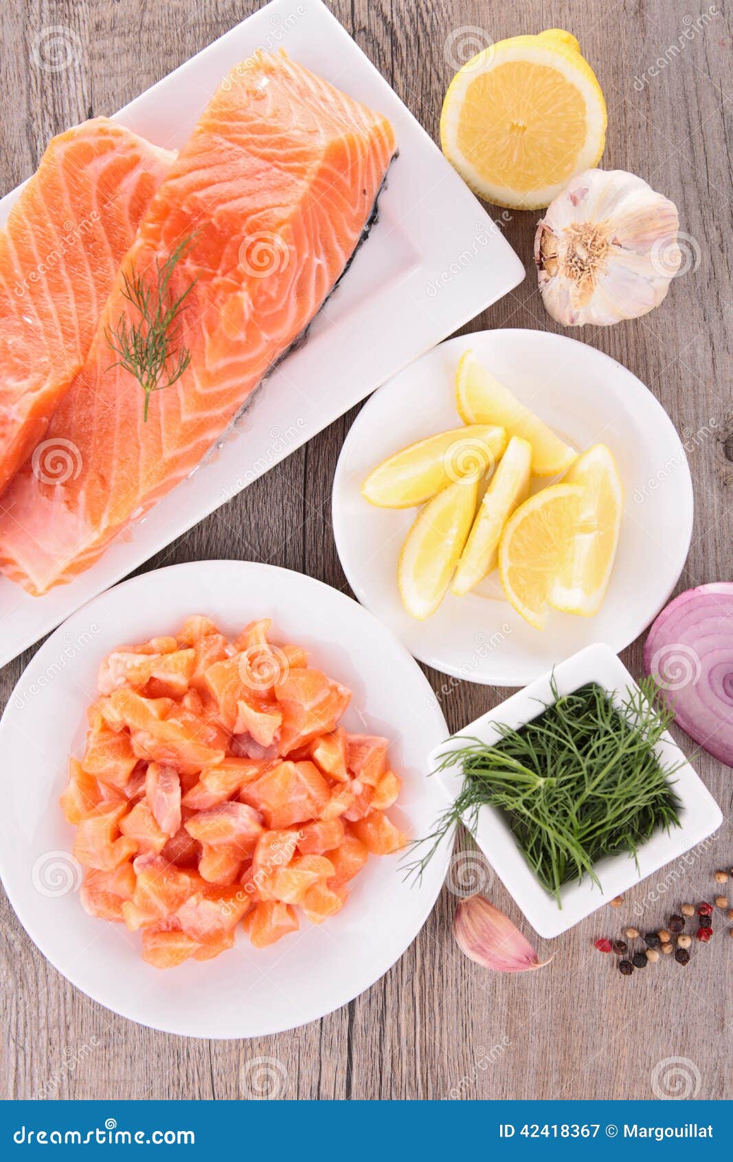 Lax och ingrediens fotografering för bildbyråer. Bild av dill - 42418367