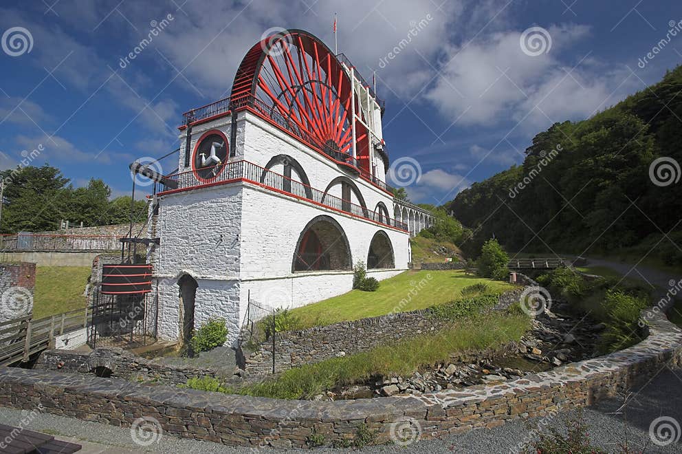 Laxey Waterwheel stock photo. Image of revolve, waterwheel - 1016450