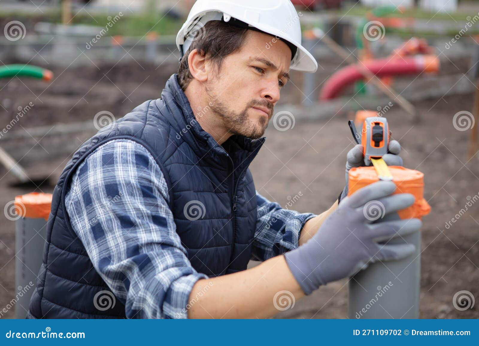 Lay Cement into Foundation Formwork Stock Photo - Image of ...