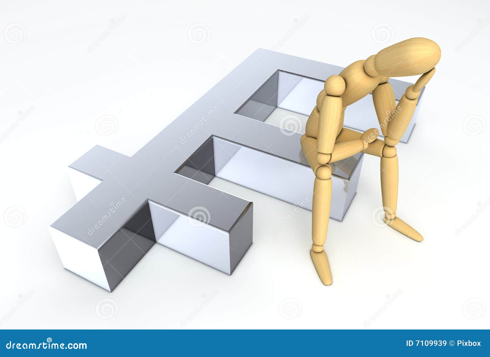 Lay Figure Sitting On Won Symbol Royalty-Free Stock Photography ...