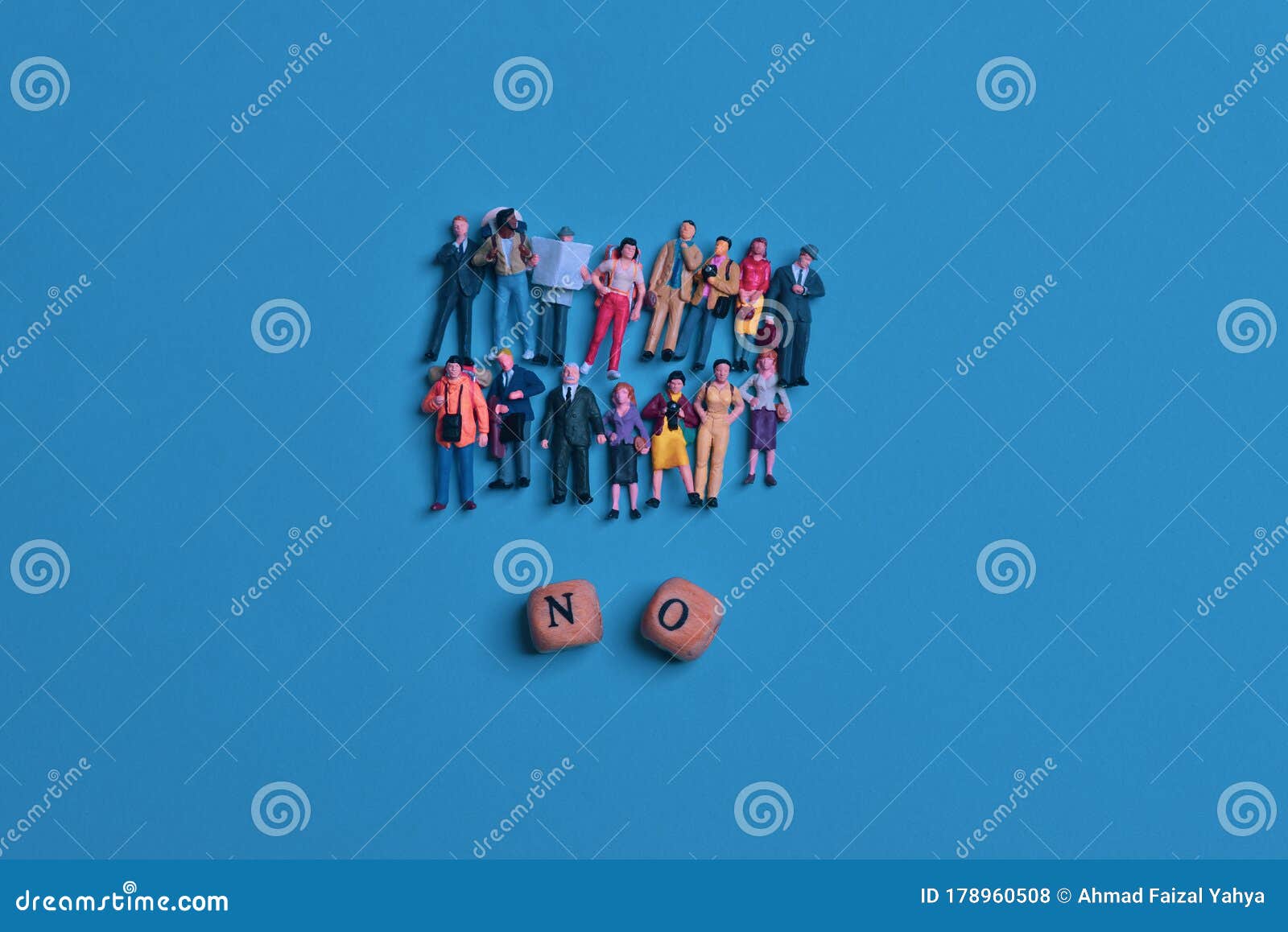 Lay Flat Top View of Miniature - Not Social Distancing, No Physical ...