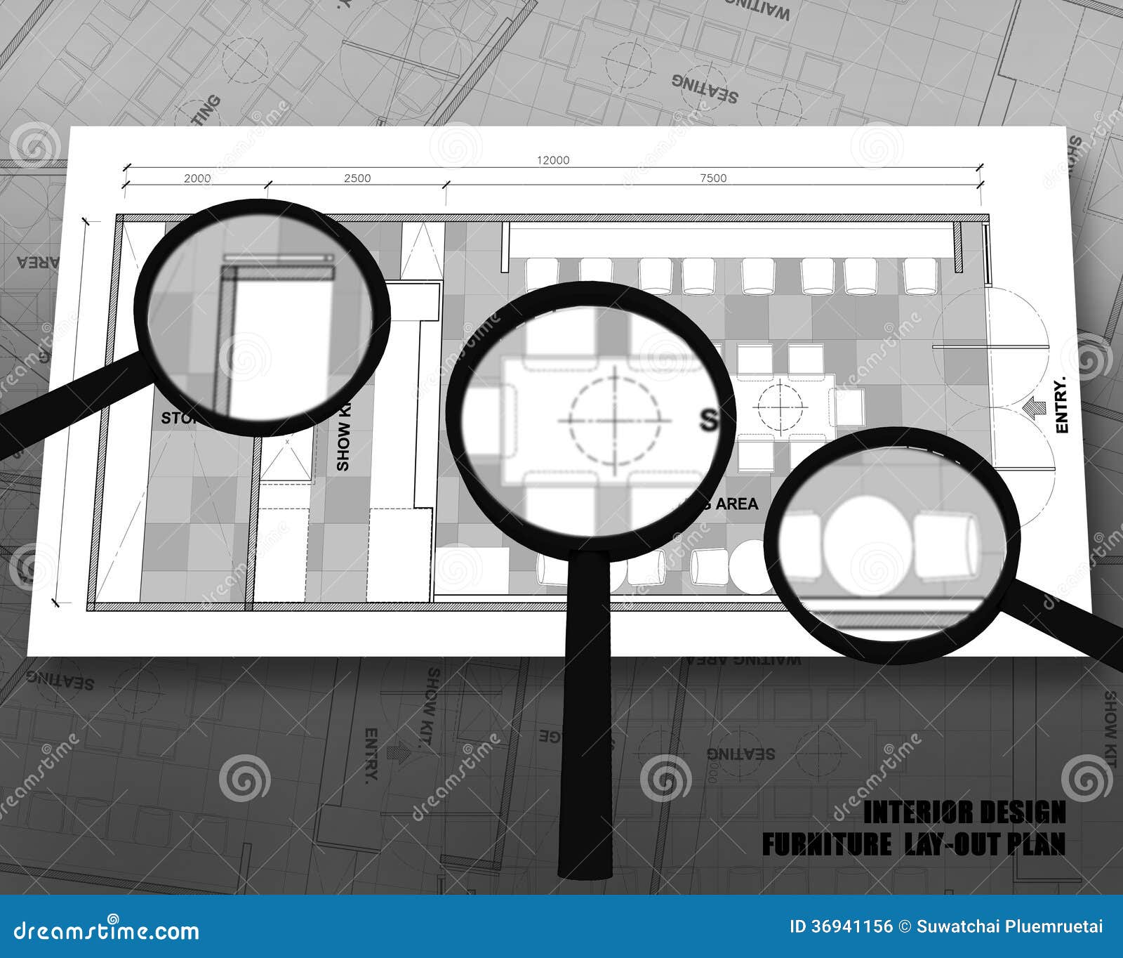 Lay-out plan of restaurant stock illustration. Illustration of industry ...