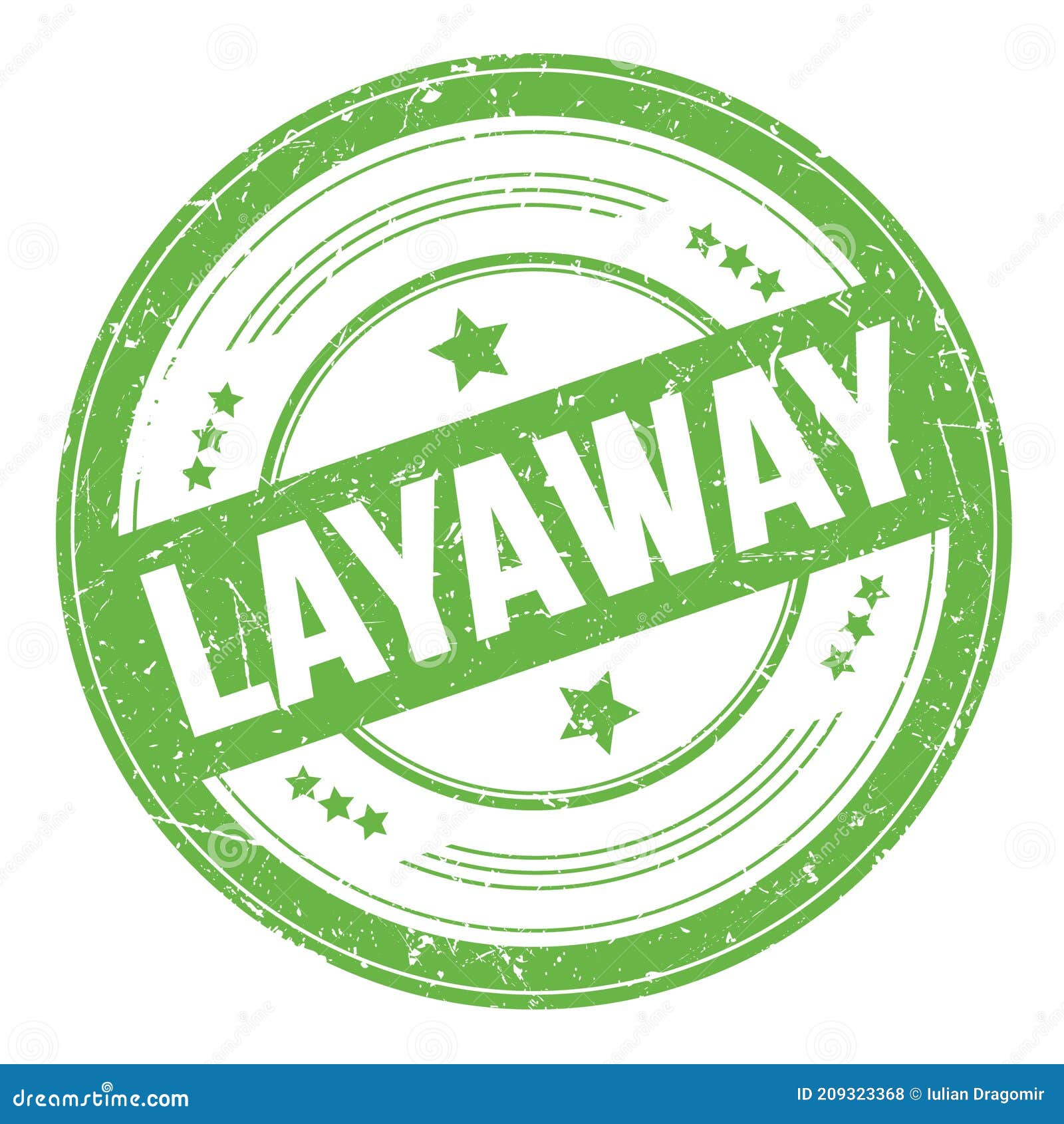 LAYAWAY Text on Green Round Grungy Stamp Stock Illustration ...