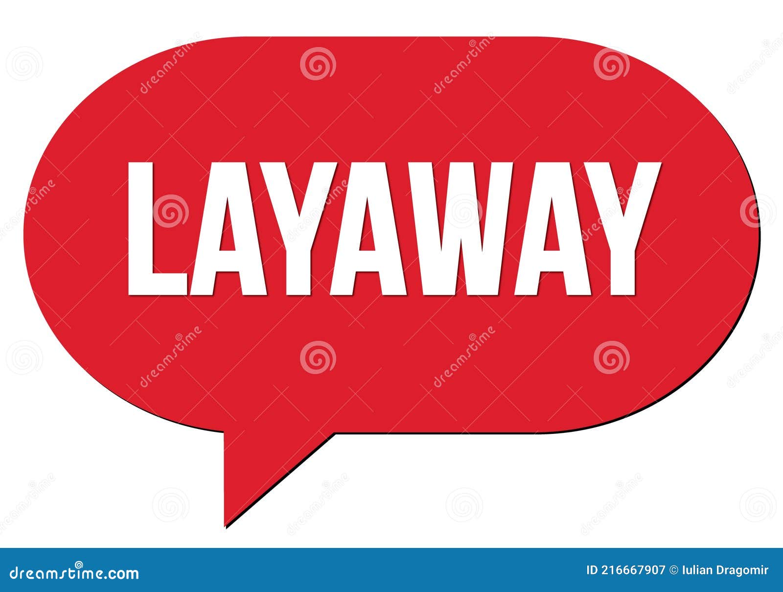 LAYAWAY Text Written in a Red Speech Bubble Stock Illustration ...