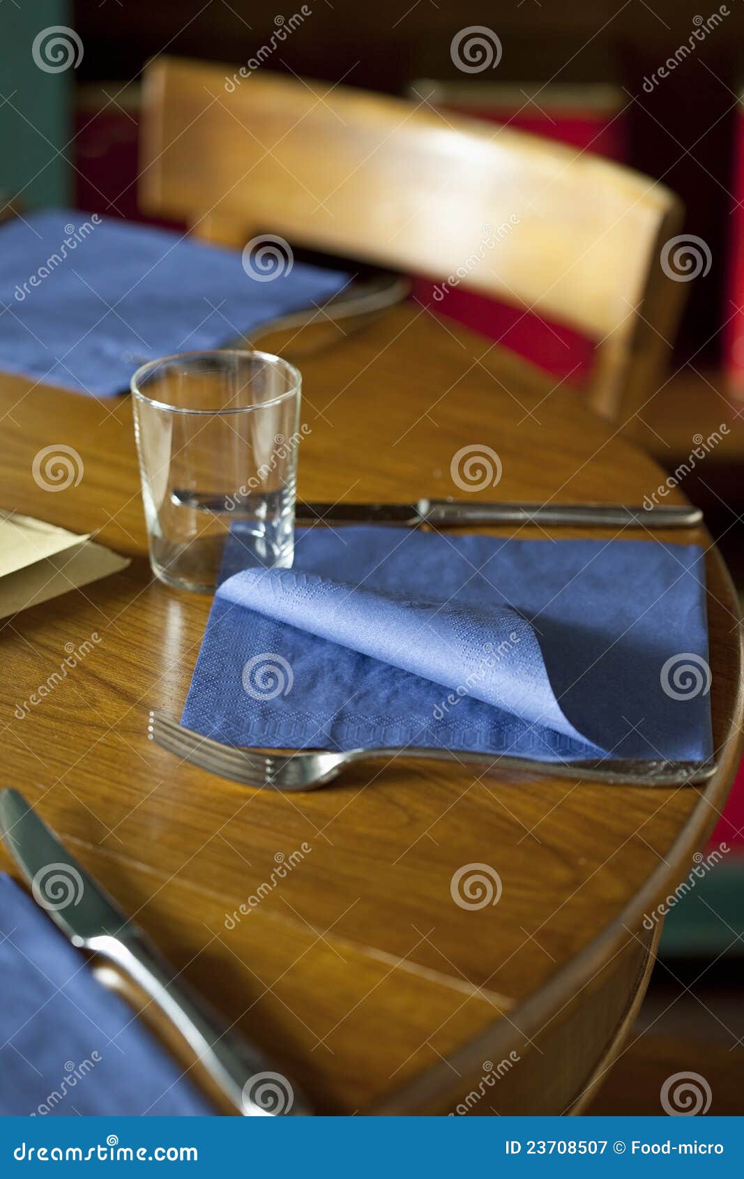 Layed Table with Paper Napkins Stock Image - Image of blue, classical ...