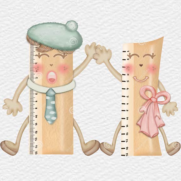Brown Measuring Ruler,Cartoon Wood Style Hand Drawn, Measuring Tool ...