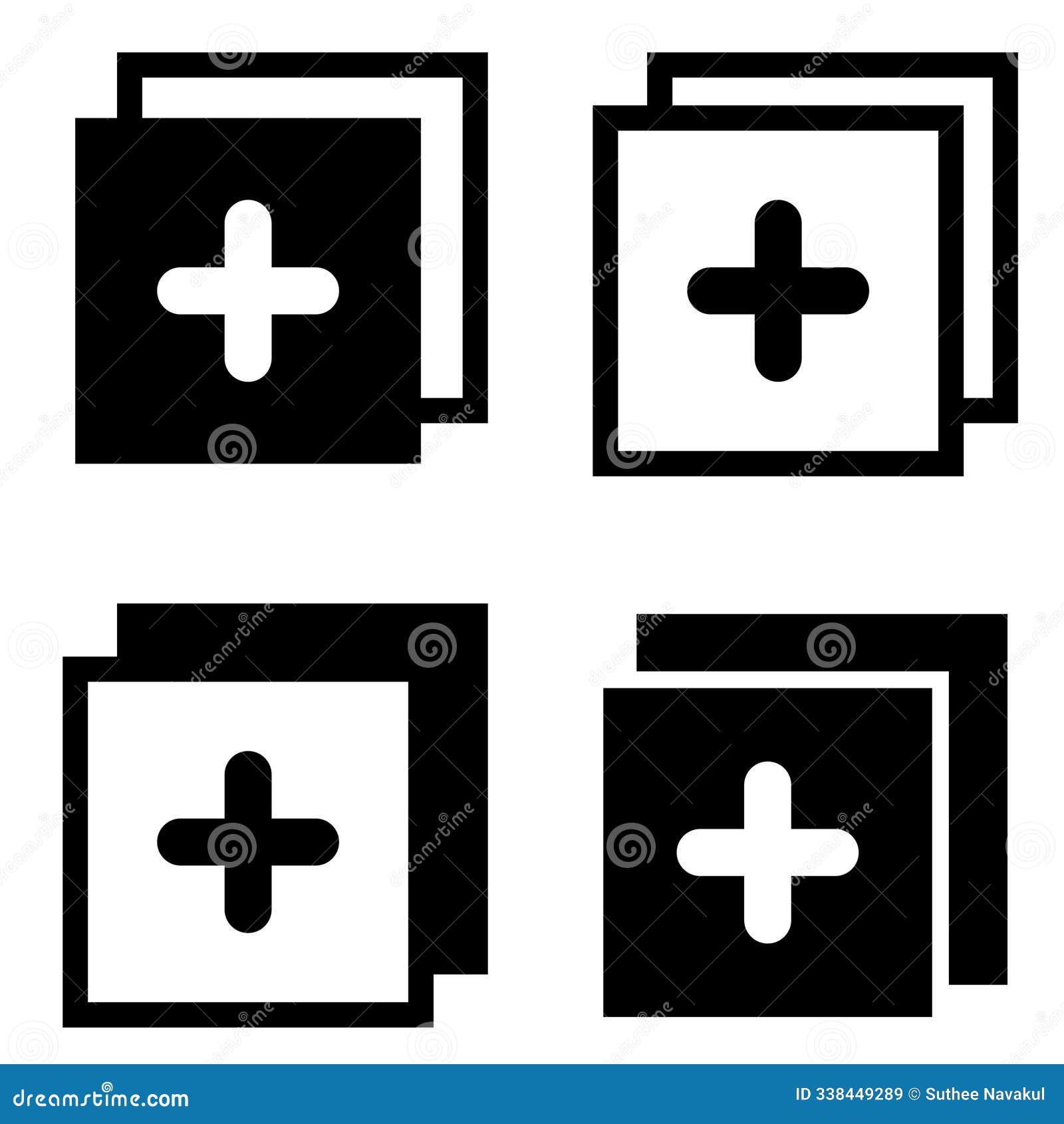 Layer Add Icon. Stack Plus Signs. Panel Level Symbol. Flat Style Stock ...