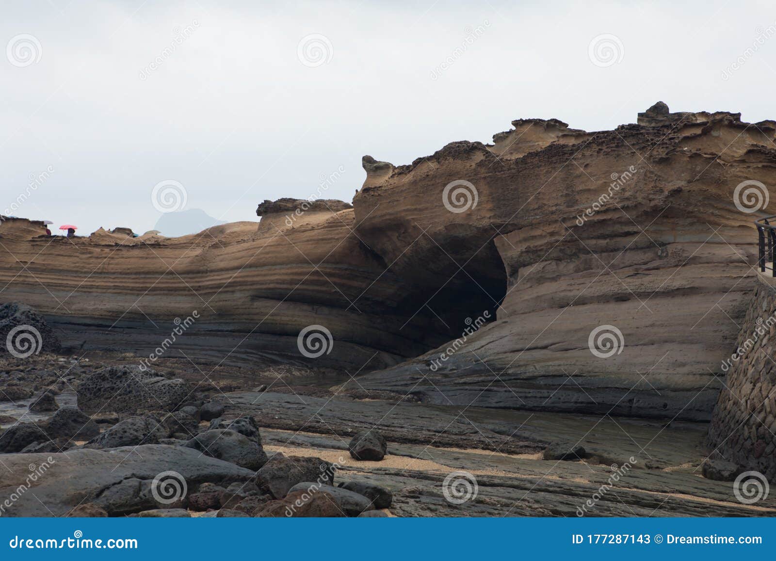 A Layer of Black Rock Stone Near the Sea Stock Image - Image of famous ...