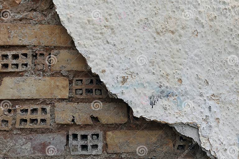 Layer of Broken Plaster Old Wall Stock Image - Image of brittle ...