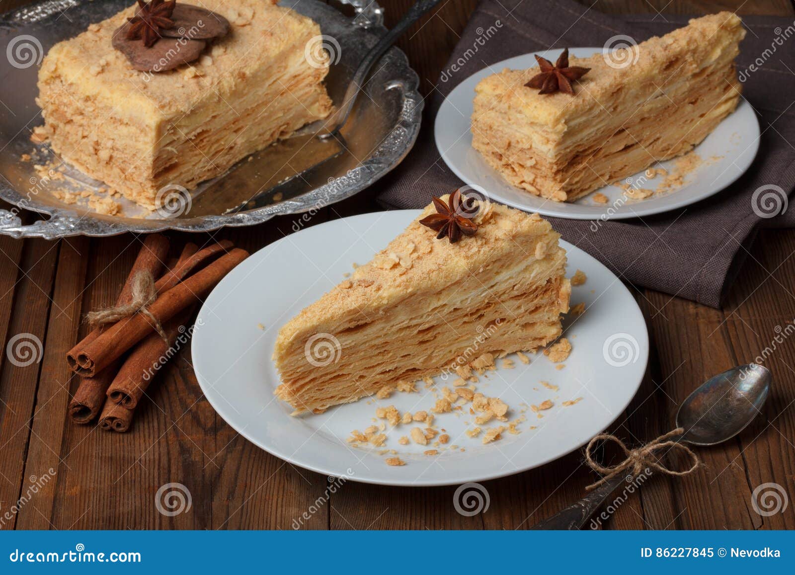 Layer Cake with Anise and Cinnamon Stock Image - Image of dessert ...